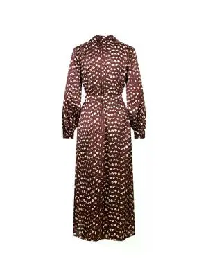 Kiton Geometric-print Belted Shirt Midi Dress - Brown