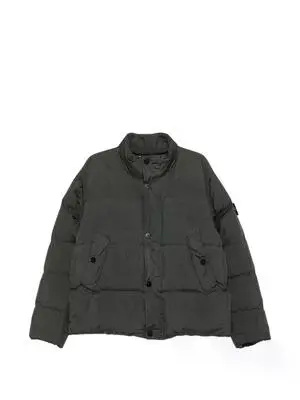 Stone Island Padded Jacket With Logo Patch - Grey