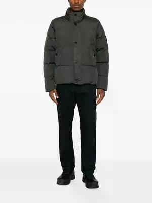 Stone Island Padded Jacket With Logo Patch - Grey