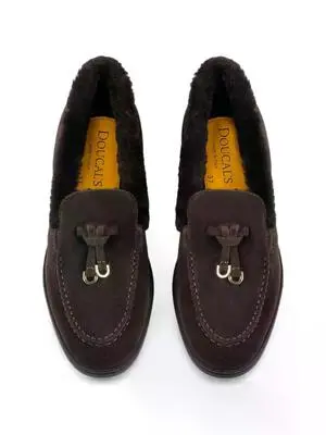 DOUCAL'S Tassel-detail Shearling-trim Loafers