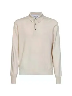 D4.0 Long-sleeve Knitted Polo Shirt - Neutrals
