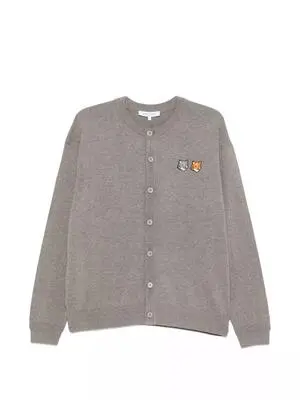 Maison Kitsuné Double Fox Head Cardigan - Grey