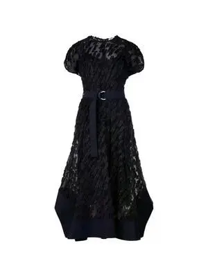 3.1 Phillip Lim Belted Textured-finish Midi Dress