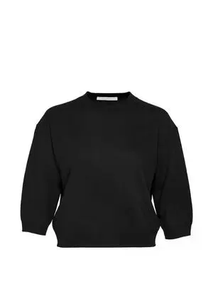 CLUB21 Cropped Crew-neck Sweater - Black