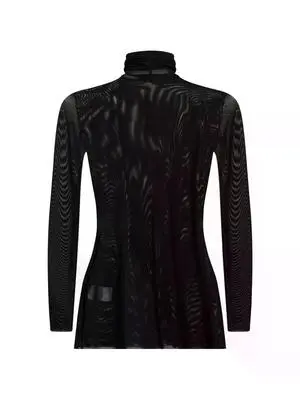 BLANCA VITA Turtleneck Sheer-finish Long-sleeve Top