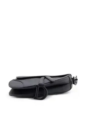 Dior Ultra Matte Saddle Handbag Leather Medium Shoulder Bag - Black