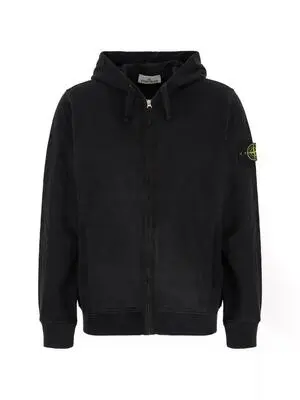 Stone Island 0009 Organic Cotton Fleece Hoodie - Black