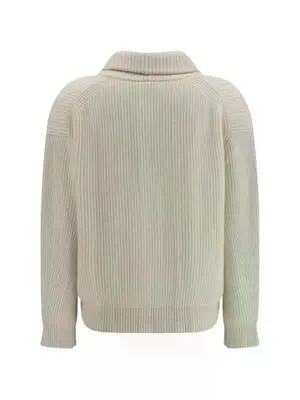 FORTE_FORTE Ribbed Shawl-collar Cardigan - Neutrals