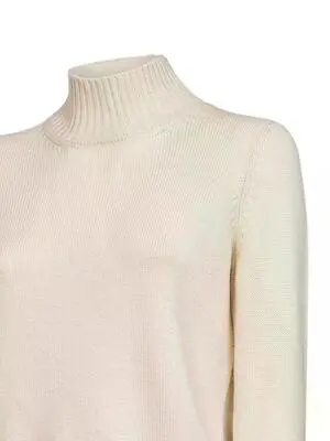 BLANCA VITA Ribbed-knit Mock-neck Sweater