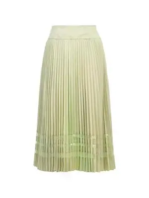 3.1 Phillip Lim Pleated Lace-insert Midi Skirt - Green