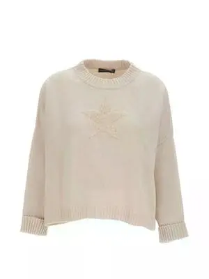 Lorena Antoniazzi Star-intarsia Crew-neck Sweater - Neutrals