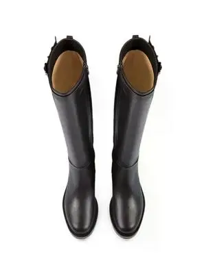 DOUCAL'S Buckle-detail Knee-high Leather Boots