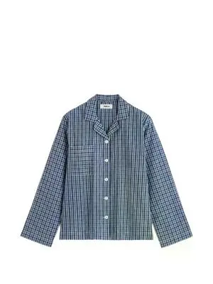 TEKLA Check-print Cotton Pajamas - Blue