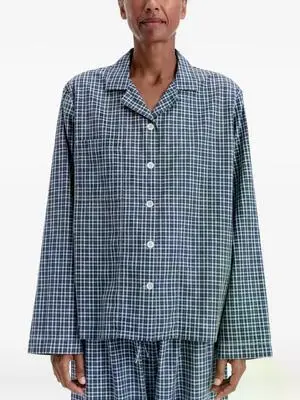 TEKLA Check-print Cotton Pajamas