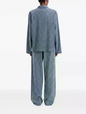 TEKLA Check-print Cotton Pajamas