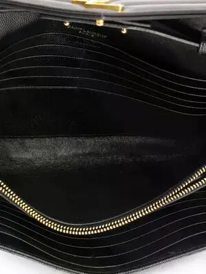Saint Laurent Classic Monogram Wallet On Chain Matelasse Chevron Leather Medium Crossbody Bag