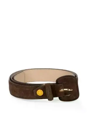 GIANNI CHIARINI Suede Buckle Belt - Brown