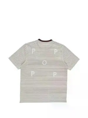 POP TRADING COMPANY Pop Striped Logo T-shirt - Grey