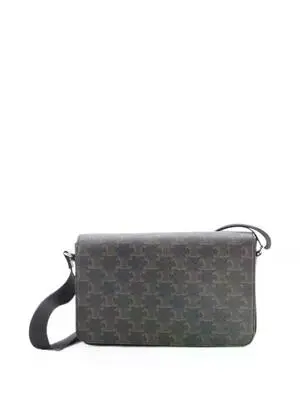 Celine Flap Messenger Bag Triomphe Coated Canvas Medium Crossbody Bag