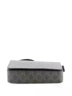 Celine Flap Messenger Bag Triomphe Coated Canvas Medium Crossbody Bag