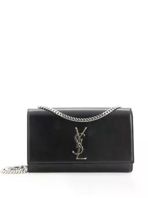 Saint Laurent Classic Monogram Grainy Leather Medium Crossbody Bag - Black