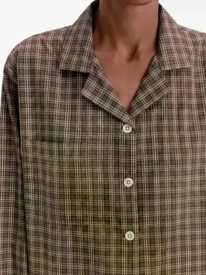 TEKLA Check-print Cotton Pajamas