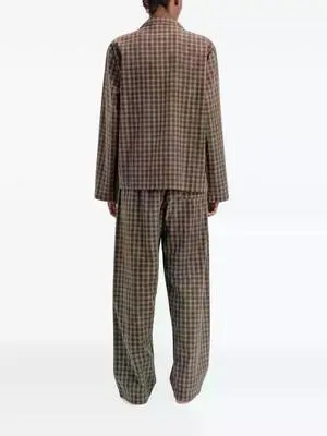 TEKLA Check-print Cotton Pajamas