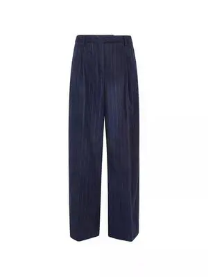 THELATEST Pinstripe-pattern Wide-leg Trousers - Blue