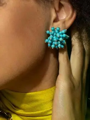 ALETTO BROTHERS Bel Fiore Turquoise And Diamond Earrings