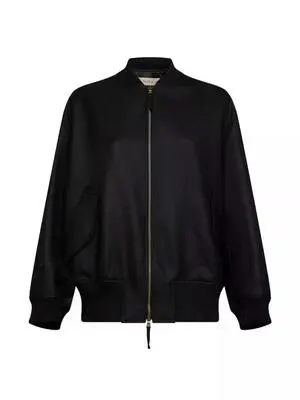 BLANCA VITA Chevron-pattern Wool Jacket - Black