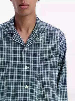 TEKLA Check-print Cotton Pajamas