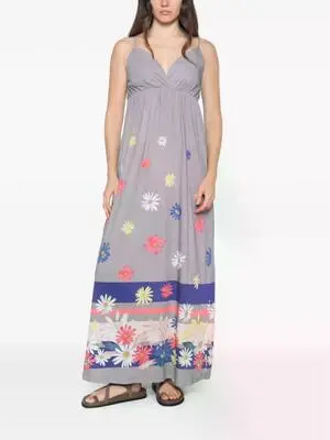 SUN 68 Floral-print Spaghetti-strap Maxi Dress
