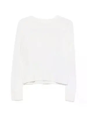 PHILO-SOFIE Crew Neck Fine Knit Sweater - White
