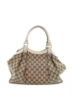 Gucci Sukey Gg Canvas Leather Medium Tote Bag