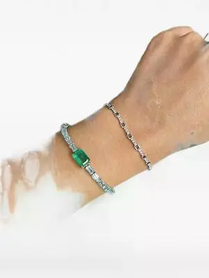 YI COLLECTION Demeter Emerald And Aquamarine Bracelet