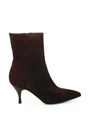 SERGIO LEVANTESI Pointed-toe Suede Ankle Boots - Brown