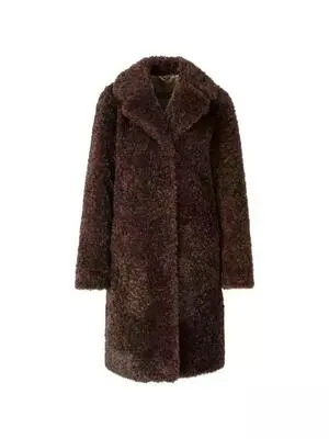 Herno Faux-fur Notch-lapels Coat - Brown