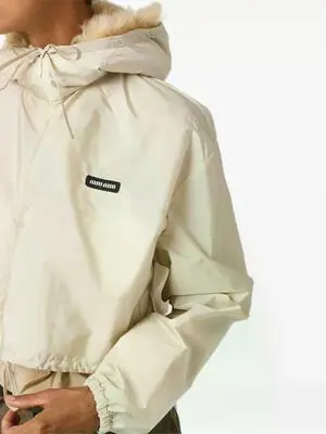 Miu Miu Technical Fabric And Shearling Windbreaker