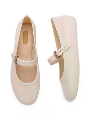 Melissa Soft Buckle-fastening Ballet Flats - Neutrals