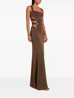 Azulu Ginebra Cut-out Button-embellished Gown