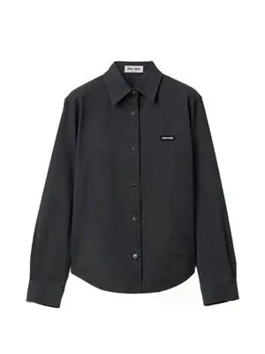 Miu Miu Stretch Poplin Shirt - Black