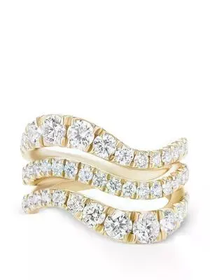 Melissa Kaye 18k Yellow Diamond Wave Ring - Gold