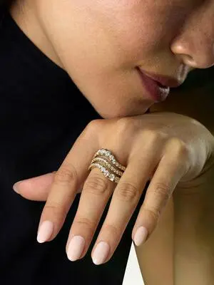 Melissa Kaye 18k Yellow Diamond Wave Ring