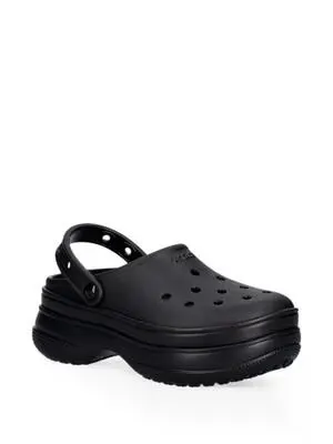 CROCS Perforated Platform Clogs - Black