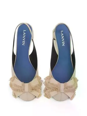 LANVIN Bow Detail Slingback Pumps - Neutrals