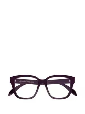 Alexander McQueen Square Frame Glasses - Red