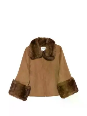 Apparis Judie Zip-fastening Jacket With Faux-fur Accents - Neutrals