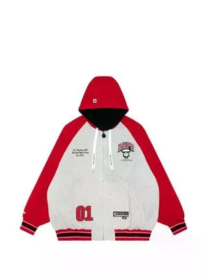 AAPE BY *A BATHING APE Moonface Embroidered Reversible Hoodie - Grey