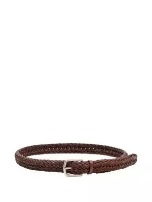 Orciani Woven Leather Belt - Brown