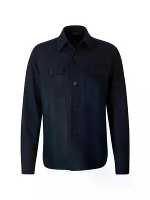 Harris Wharf London Chest-pocket Shirt Jacket - Blue